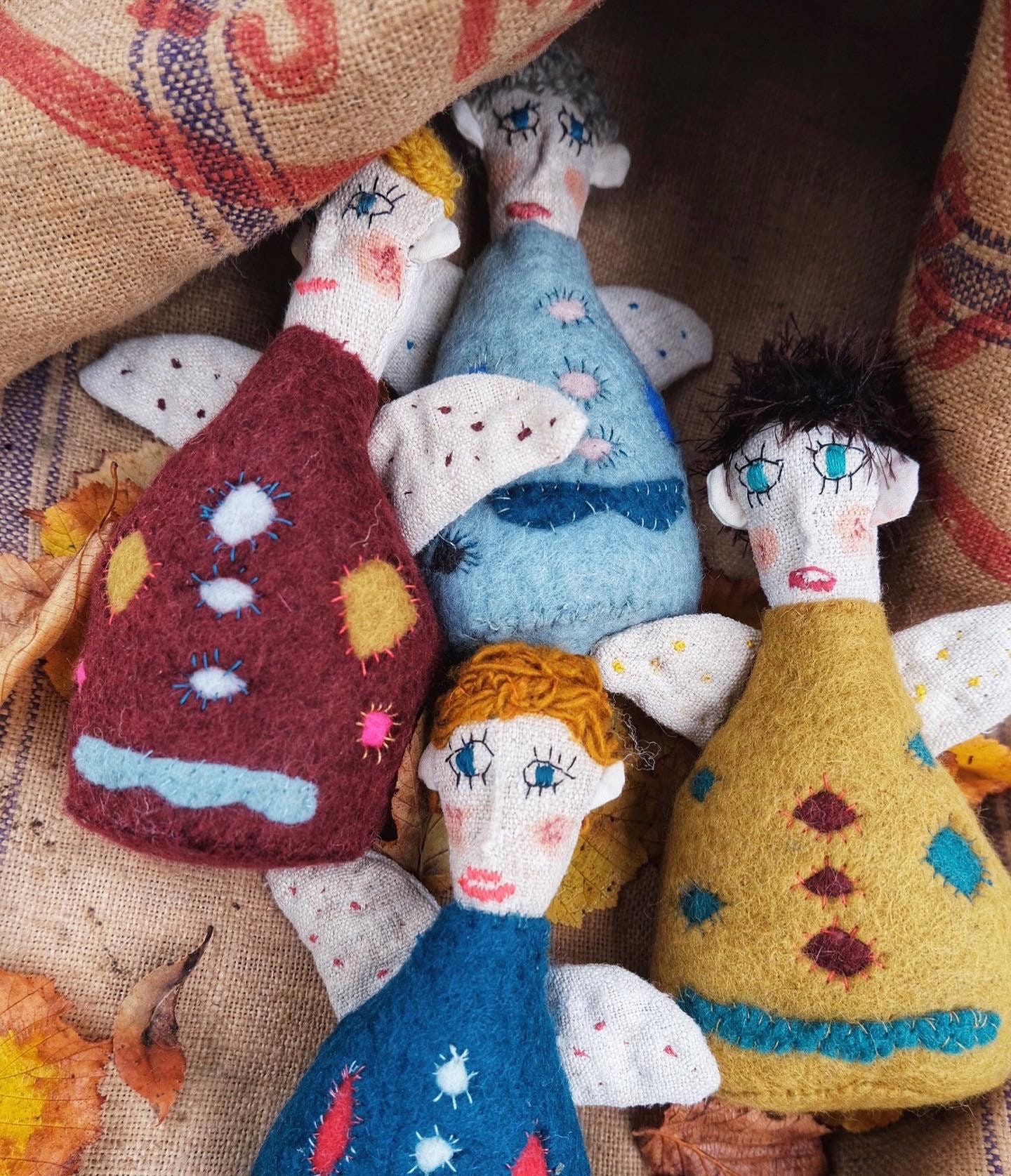 Colourful Wool Felt Angels With Wings and Funky Haircuts. - Etsy UK