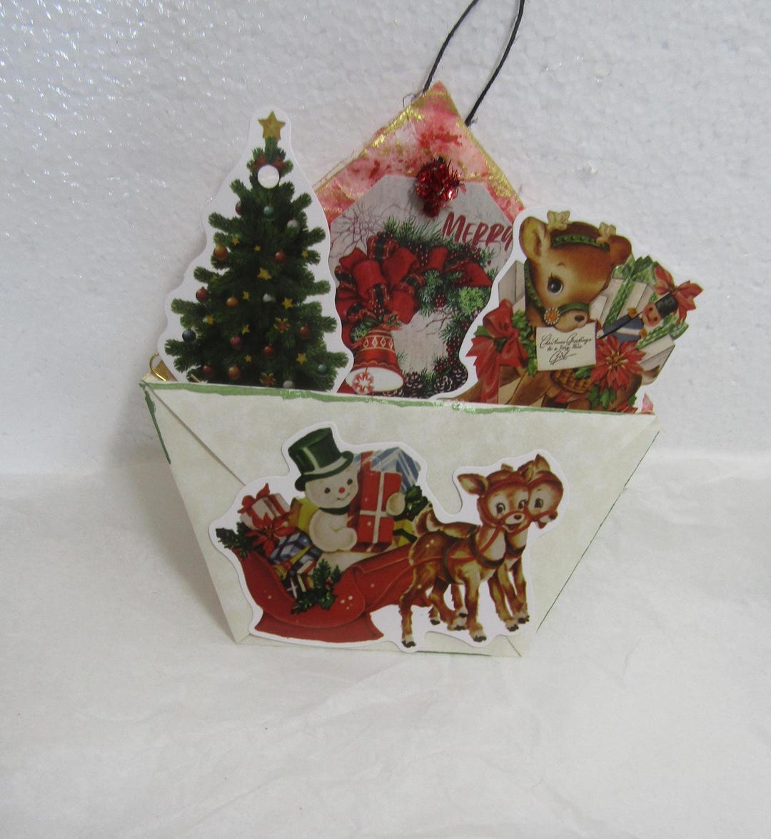 Handmade Holiday Stuffed Envelope, Tree Ornaments, OOAK Friendship ...