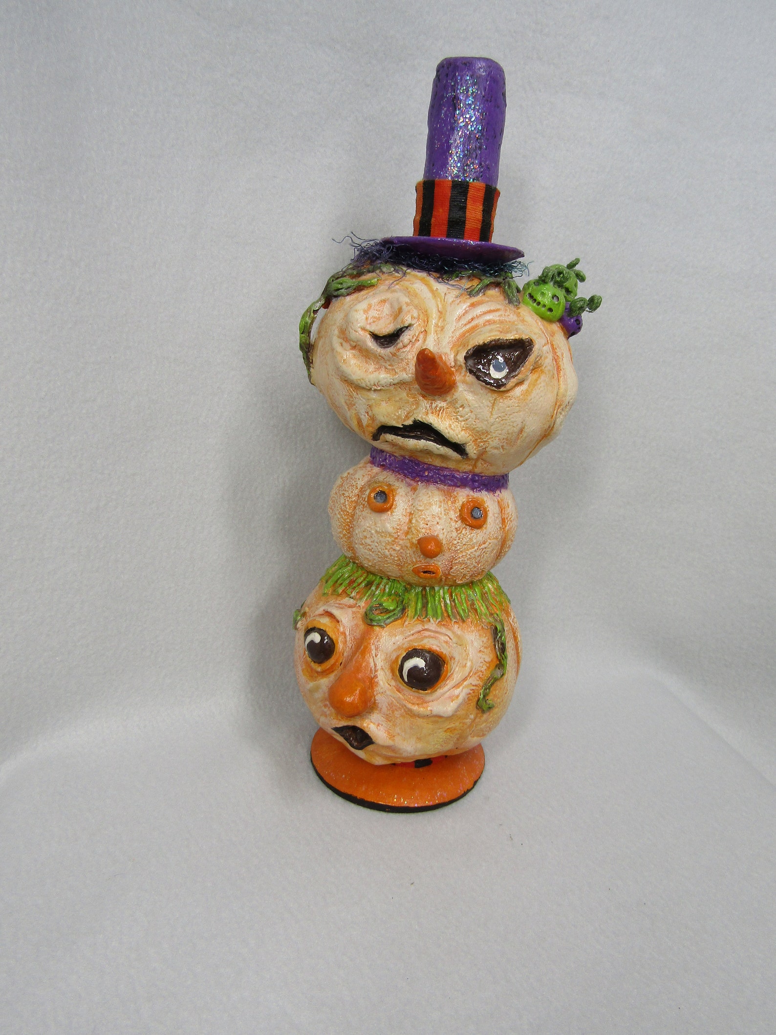 Halloween Pumpkin Totem Family OOAK Unique Stacked Pumpkins - Etsy