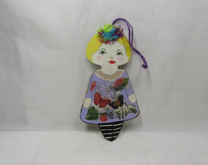 Mixed Media Doll, Collage Art, One of a Kind Handmade Art Doll ...