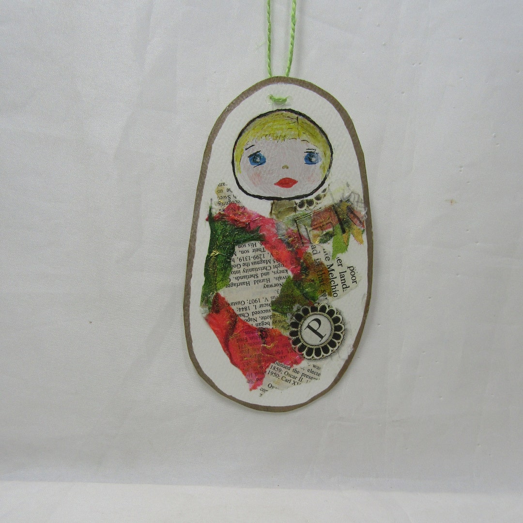 Mixed Media Doll, Collage Art, One of a Kind Handmade Art Doll ...