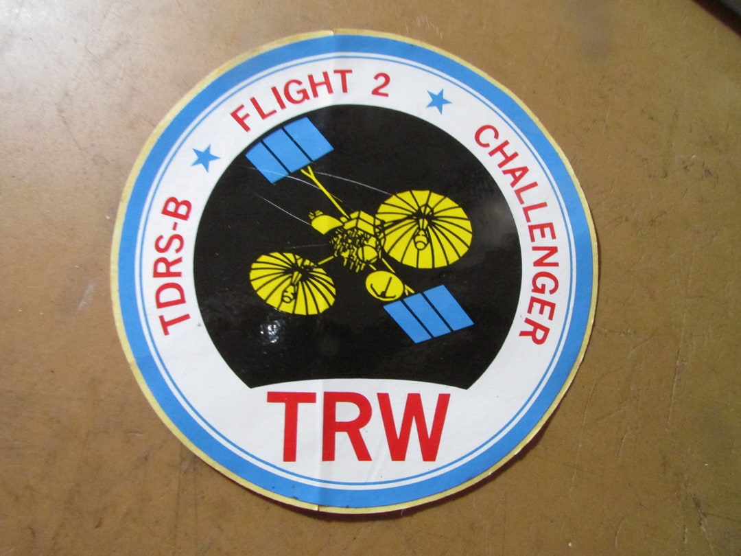 Vintage NOS Tdrs-b Flight 2 Challenger Space TRW Window Decal Free USA ...
