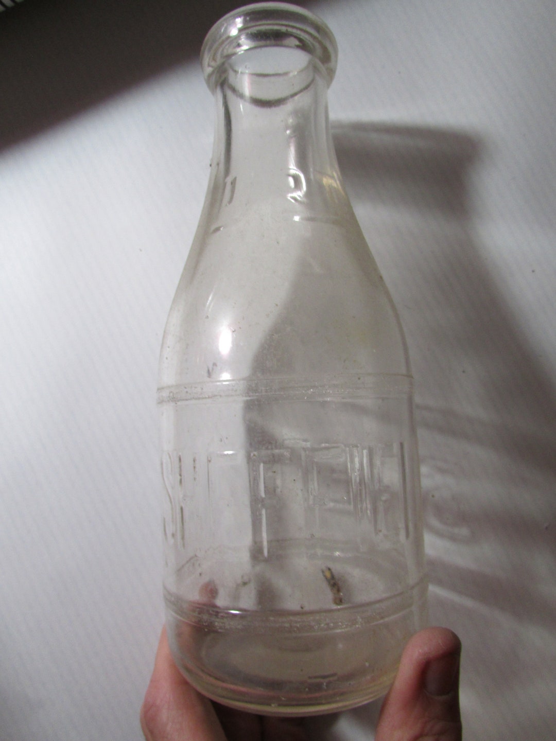 Vintage Sheffield Dairy Embossed Quart Milk Bottle Free USA Shipping - Etsy