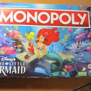 Monopoly Disney's Little Mermaid Edition Board Game 2-6 Players ...