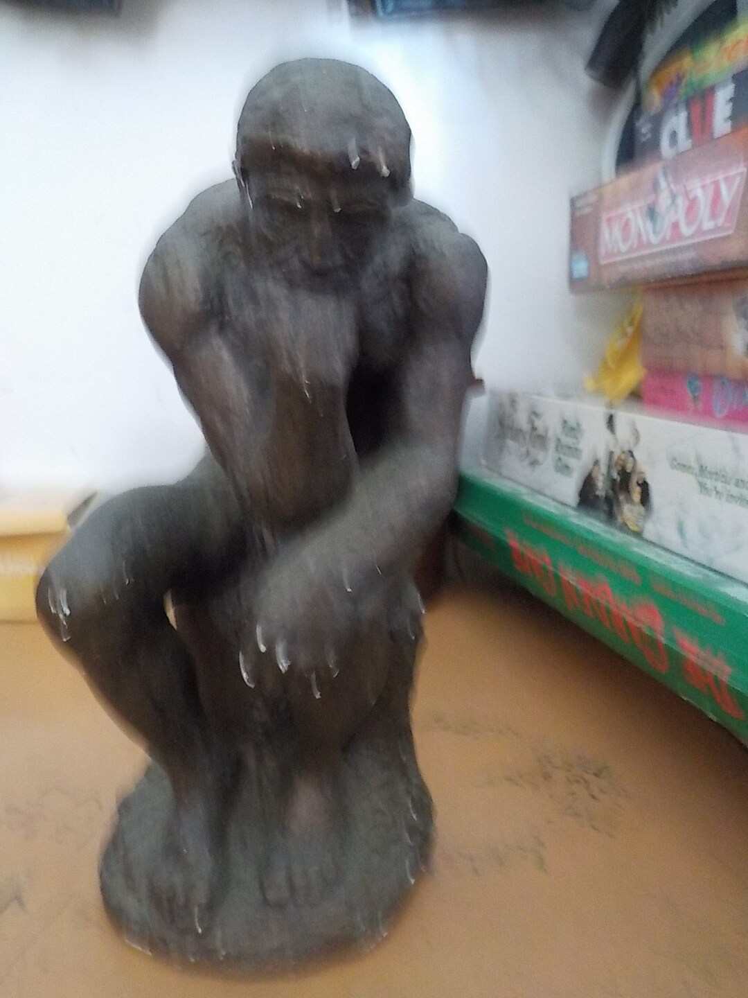 Vintage 1961 Austin Production Inc the Thinker Bronze Color Chalk Ware ...