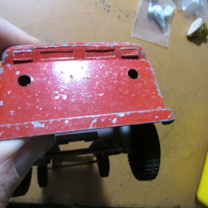 Vintage Pressed Steel Red Truck Restore Project 7 Inches Long Die-cast ...