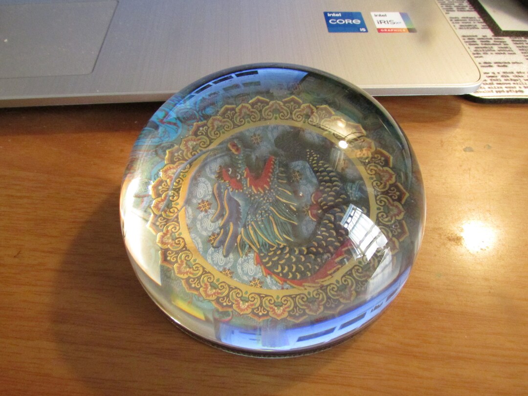 Vintage Punch Studio France Dragon Crystal Glass Paperweight Desk ...