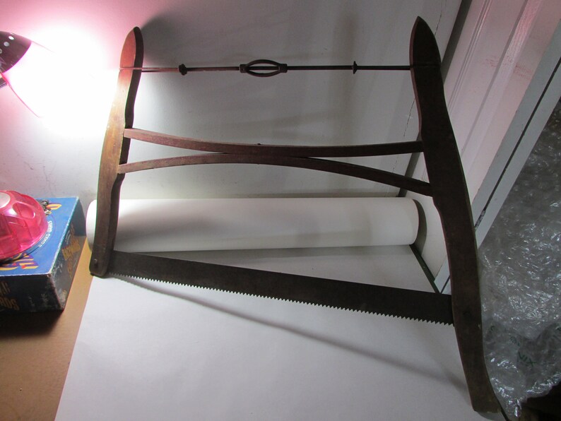 3 Three Vintage Antique Wood Buck Cross Cut Bow Hand Saws Logging Farm ...