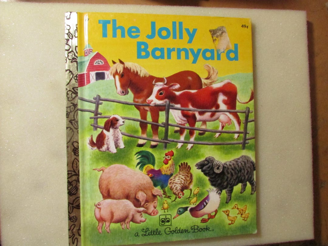 A Little Golden Book the Jolly Barnyard Board Book Free USA Shipping - Etsy