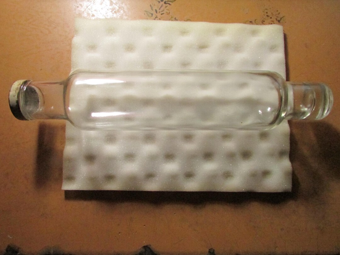 Vintage Roll Rite Glass Rolling Pin Metal Cap Good Housekeeping 14in ...