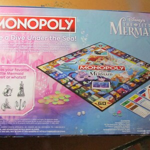 Monopoly Disney's Little Mermaid Edition Board Game 2-6 Players ...