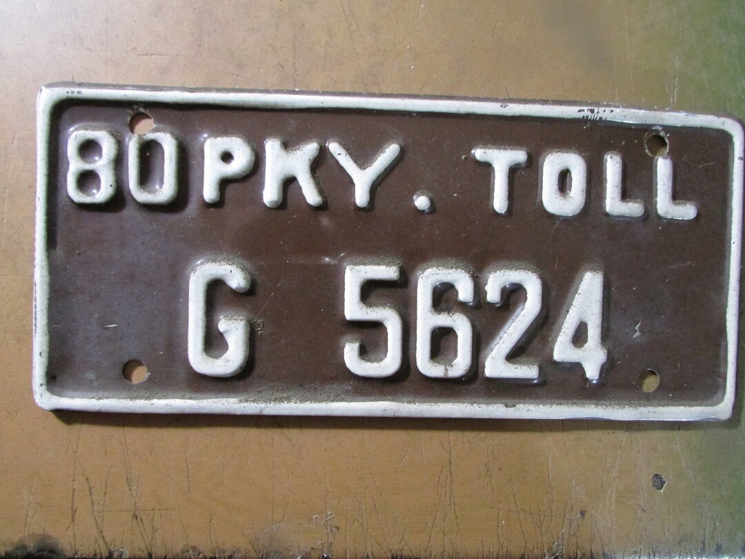 Vintage Used Connecticut 1980 PARKWAY TOLL Car License Plate G 5624 ...