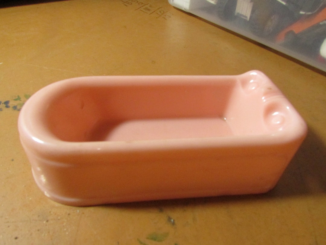 Vintage A Plasco Toy B 2 Miniature Pink Bathtub Bathroom - Etsy