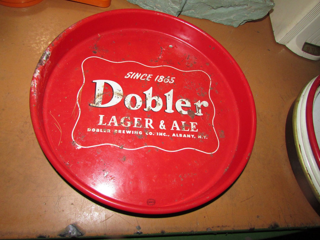 Old Albany NY Dobler Beer Tray Lager & Ale Metal Tin Advertising 13 ...