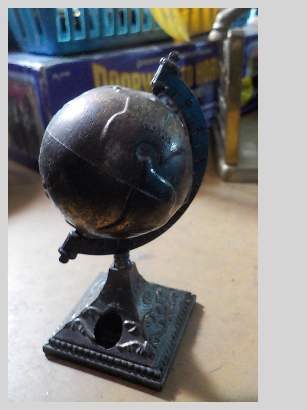 Vintage Globe Pencil Sharpener Die-cast 1960s Made in Hong Kong Free ...