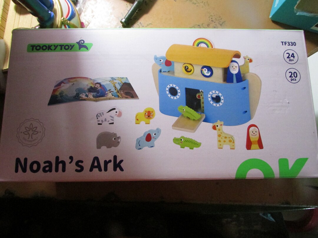 Tooky Toy Noah's Ark 20 Piece Wooden Toy Complete Set Free USA Shipping ...