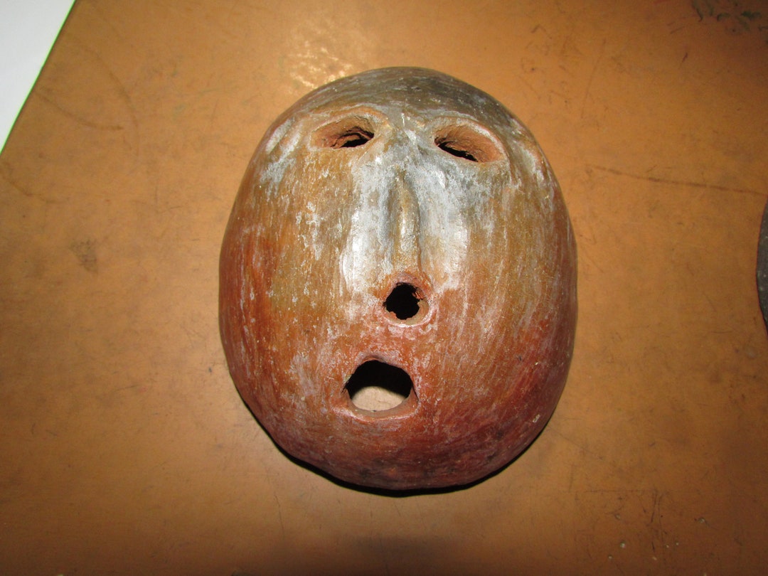 Vintage 2 Mexican Pottery Face Mask Free USA Shipping - Etsy