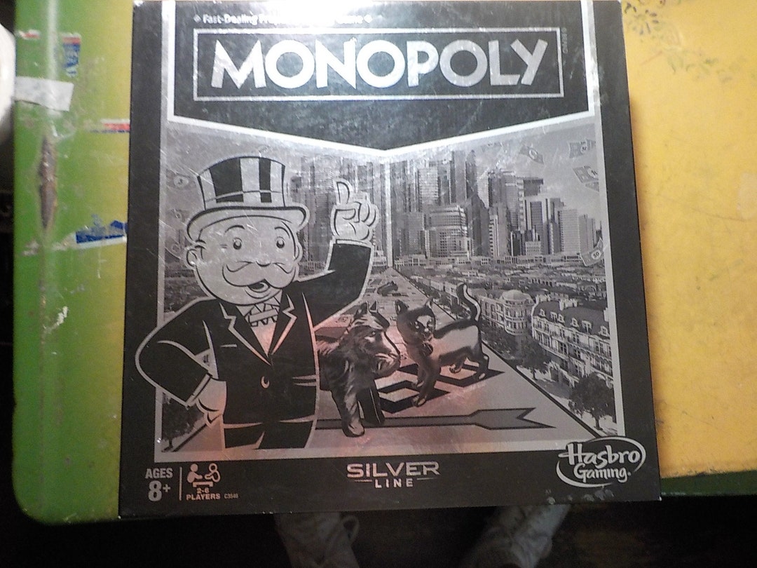 Monopoly Silver Line Board Game Complete 2 to 6 Players Free USA ...