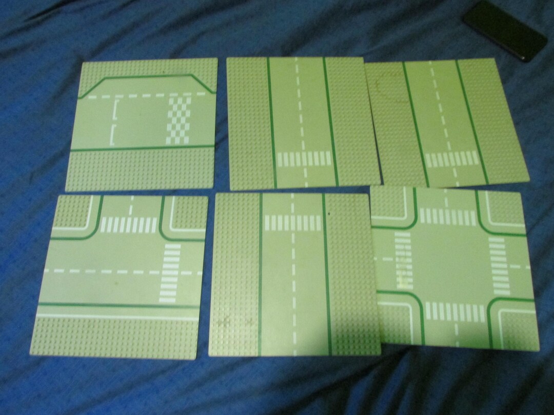 LEGO 6 Gray Base Plates 10 X 10 Intersections Airport Runways City ...