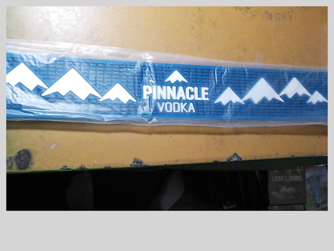 Vintage Pinnacle Vodka Rubber Bar Rail Spill Mat 24” X 3-1/2” Man Cave ...