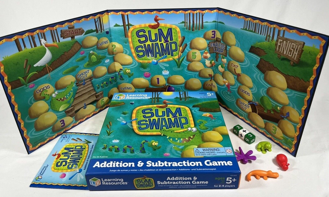 Sum Swamp Education Board Game Learning Resources Math Add Subtract ...