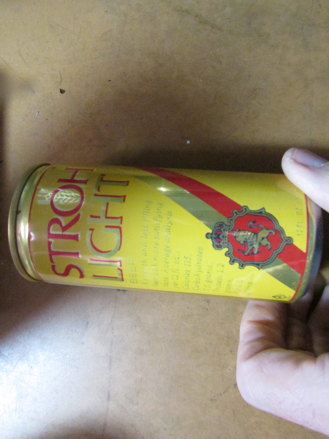 Vintage Stroh Light Steel Tin Aluminum Pull Tab Beer Can 12 Ounce Can ...