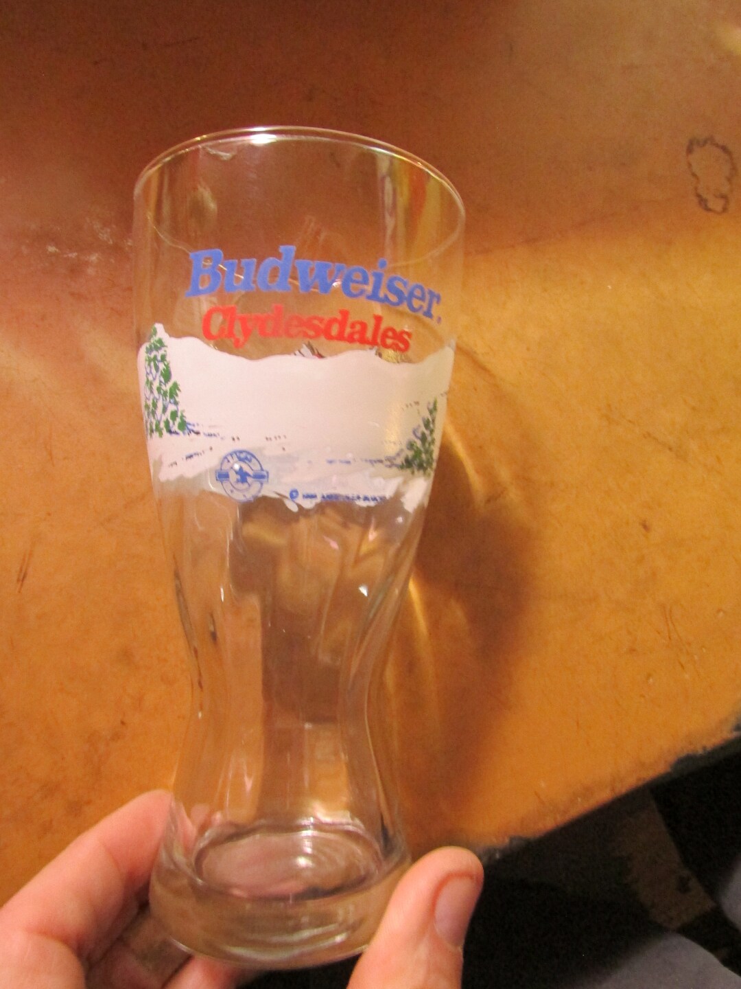 Vintage Budweiser Clydesdales Christmas One Pint Beer Glass Mint Free ...
