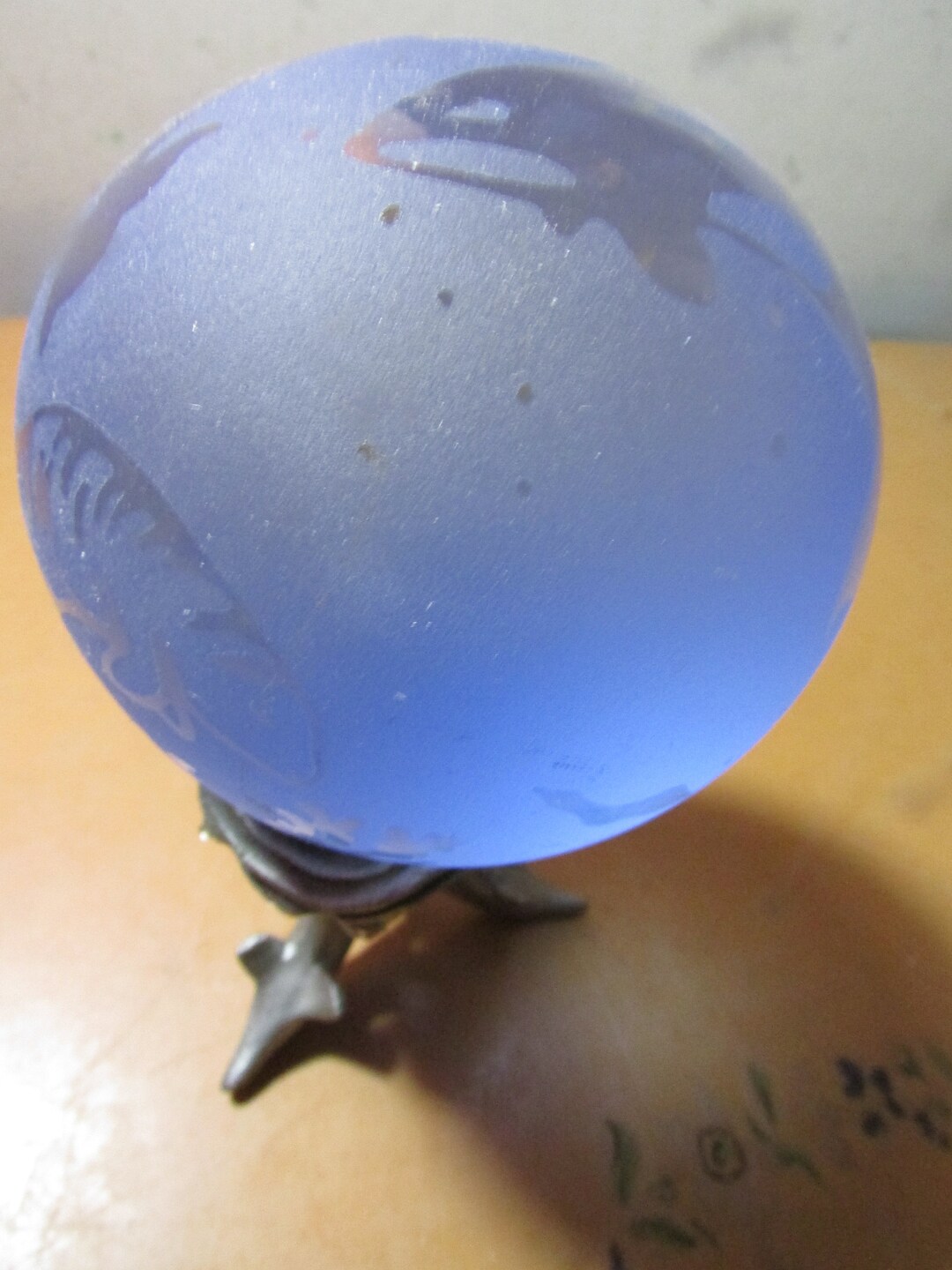 1996 Glass Baron Oceans Matter Paperweight With Pewter Stand Free USA ...