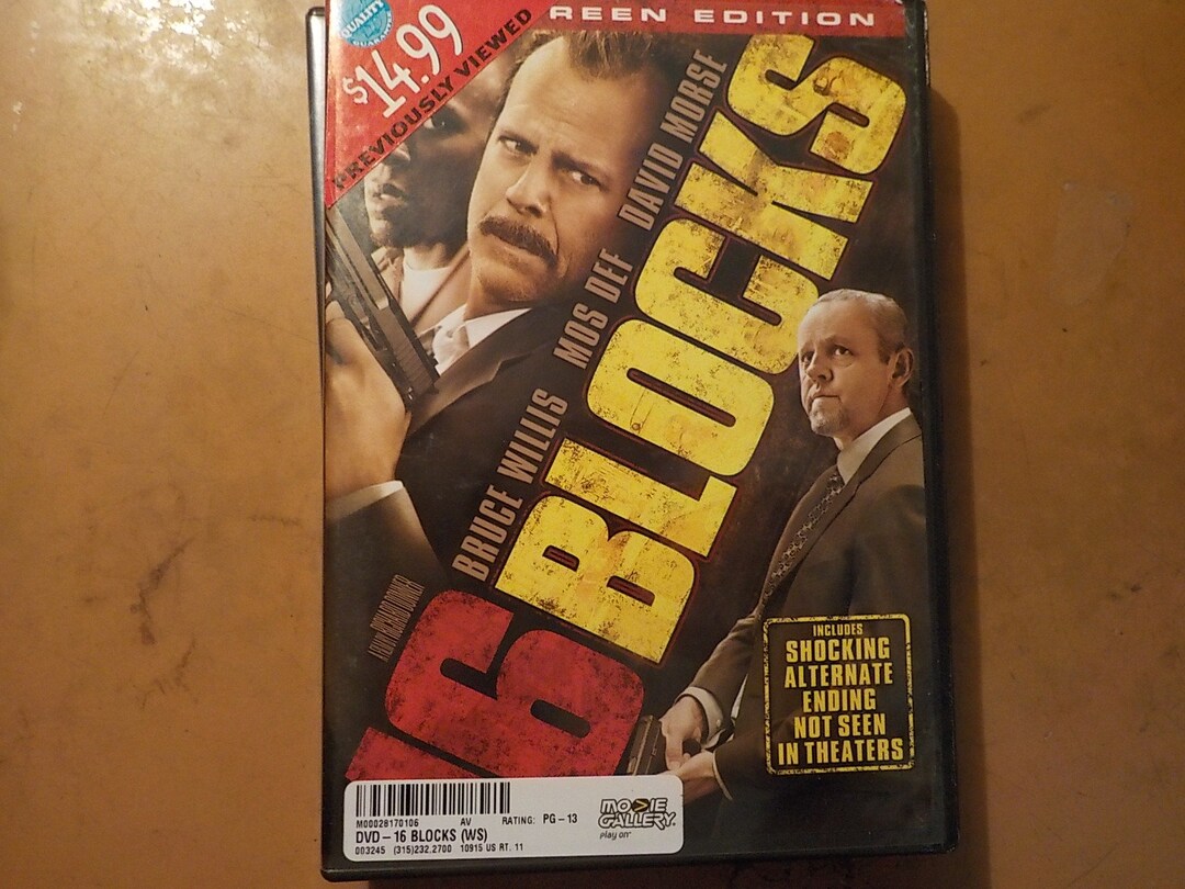 16 Blocks Bruce Willis Classic DVD Movie Rated PG13 Free USA Shipping - Etsy