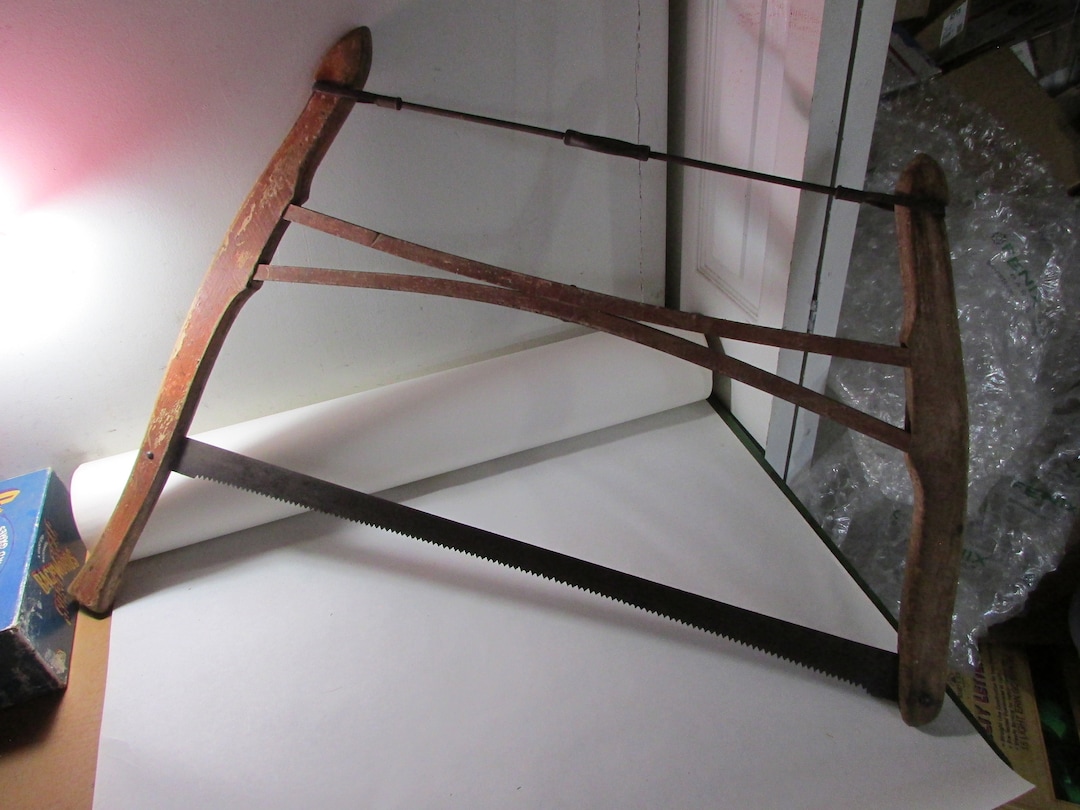 3 Three Vintage Antique Wood Buck Cross Cut Bow Hand Saws Logging Farm ...