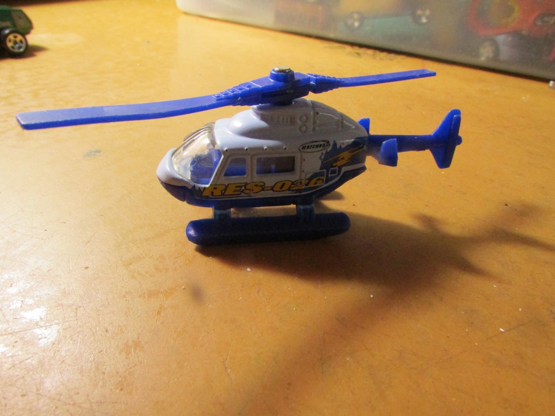 Matchbox Rescue Chopper Blue 1/64 Scale Die-cast USA Free USA Shipping ...