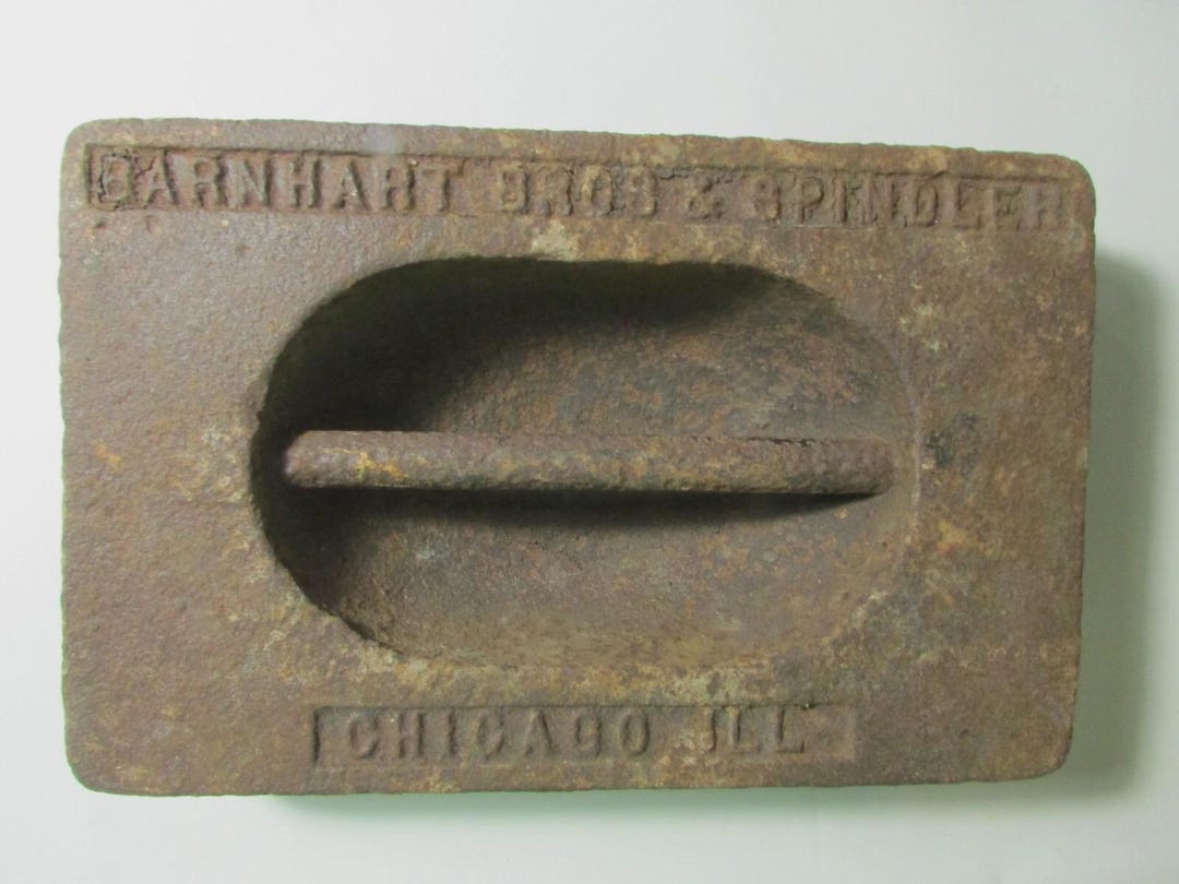 BARNHART BROS & Spindler Chicago Ill Press Block Cast Iron Heavy Free ...