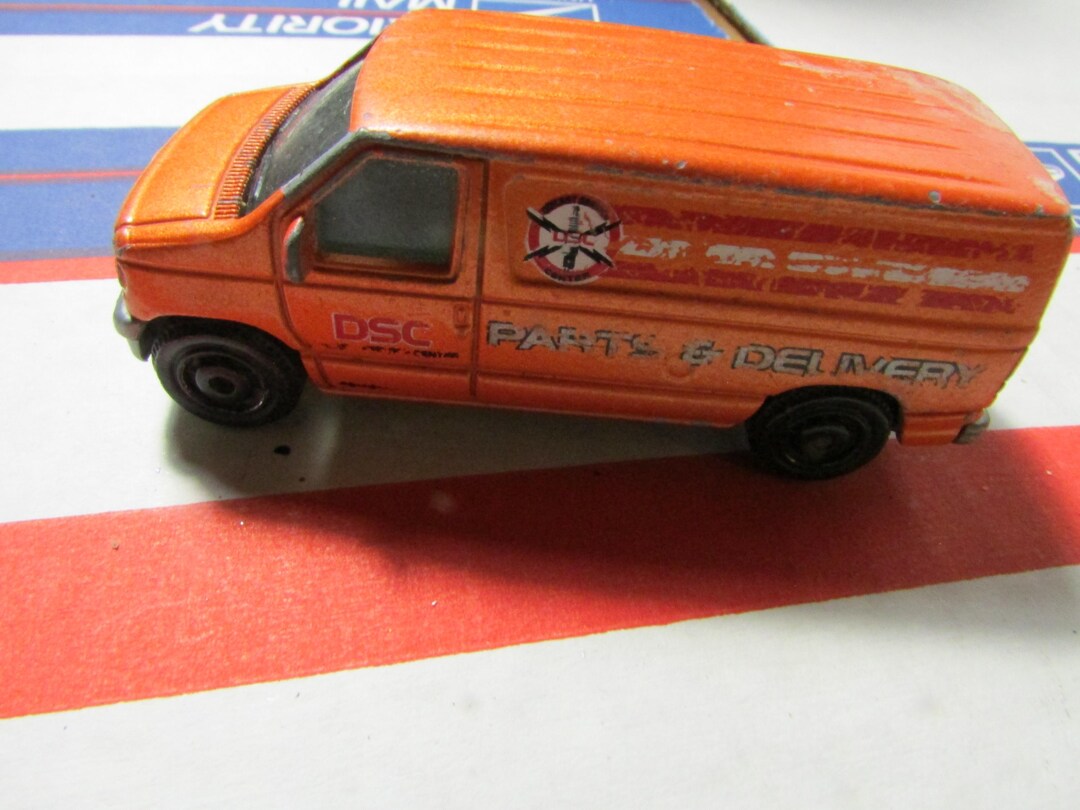 Matchbox Ford Panel Van Orange Truck Car 1/64 Die Cast Free USA ...