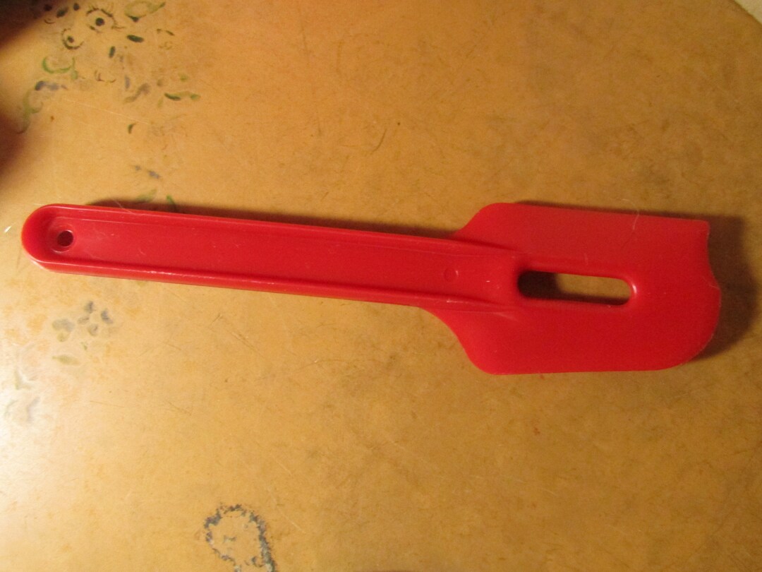 Vintage Tupperware Paddle Style Bowl Scraper Spatula Red 13 Pre Owned ...
