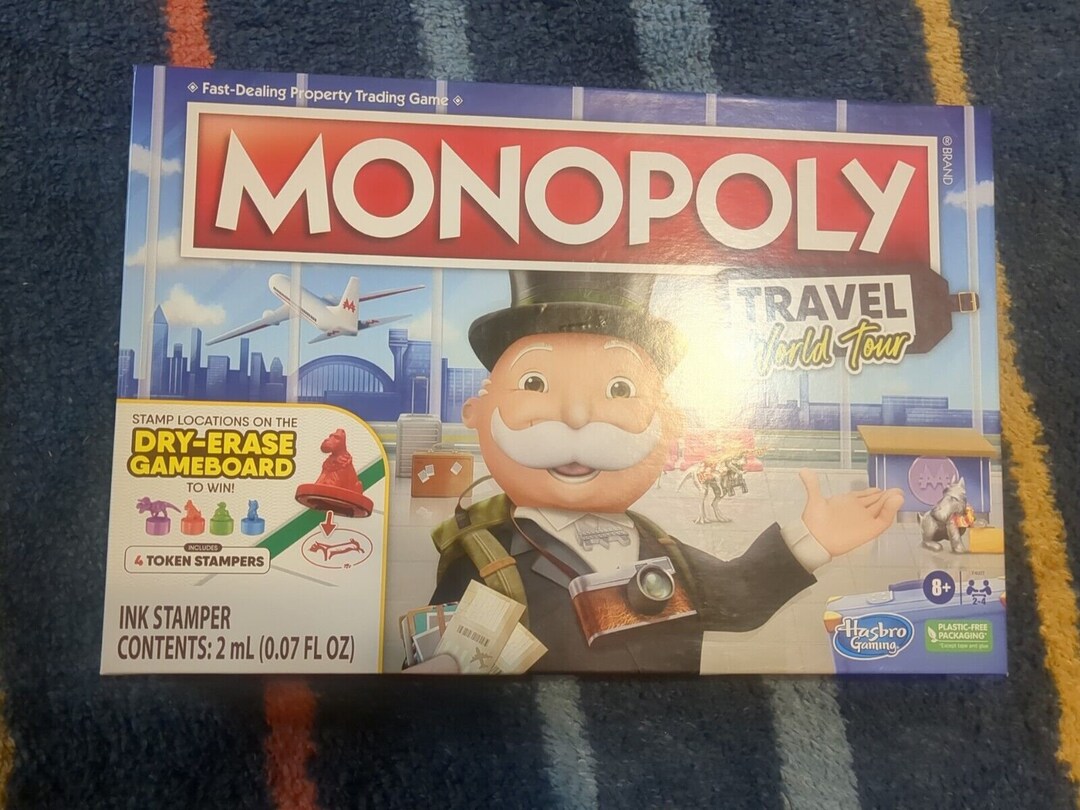Monopoly Travel World Tour Board Game Hasbro Gaming Parker Brothers ...