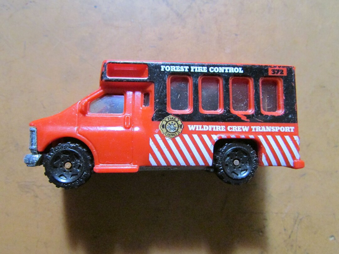 Matchbox Chevy Transport Bus Forest Fire Control 1/64 Die Cast Free USA ...