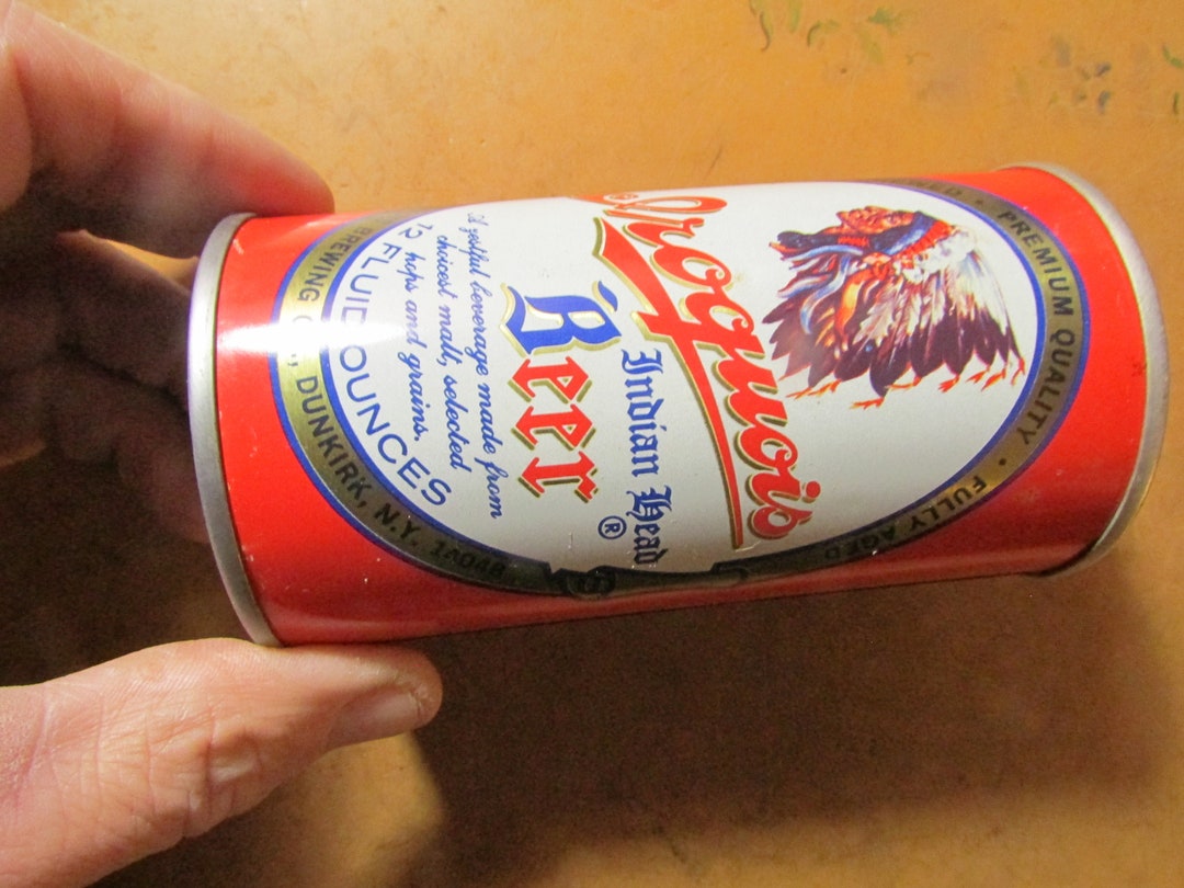Iroquois Indian Head Beer Steel Tin Aluminum Pull Tab Beer Can 12 Ounce ...