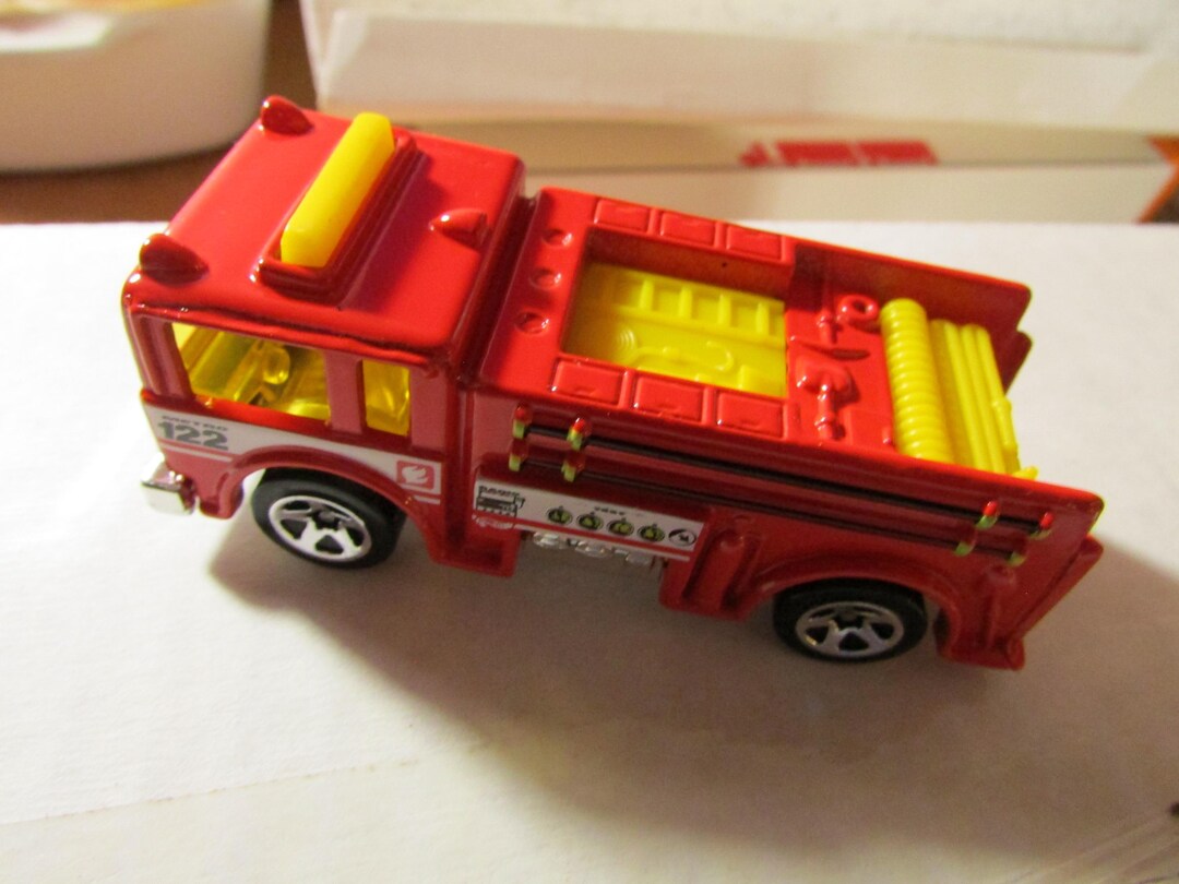Hot Wheels Fire Truck Red Car 1/64 Scale Die Cast Free USA Shipping - Etsy