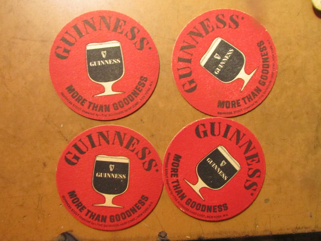 Vintage Guinness More Than Goodness Beer Coasters 4 Free USA Shipping ...