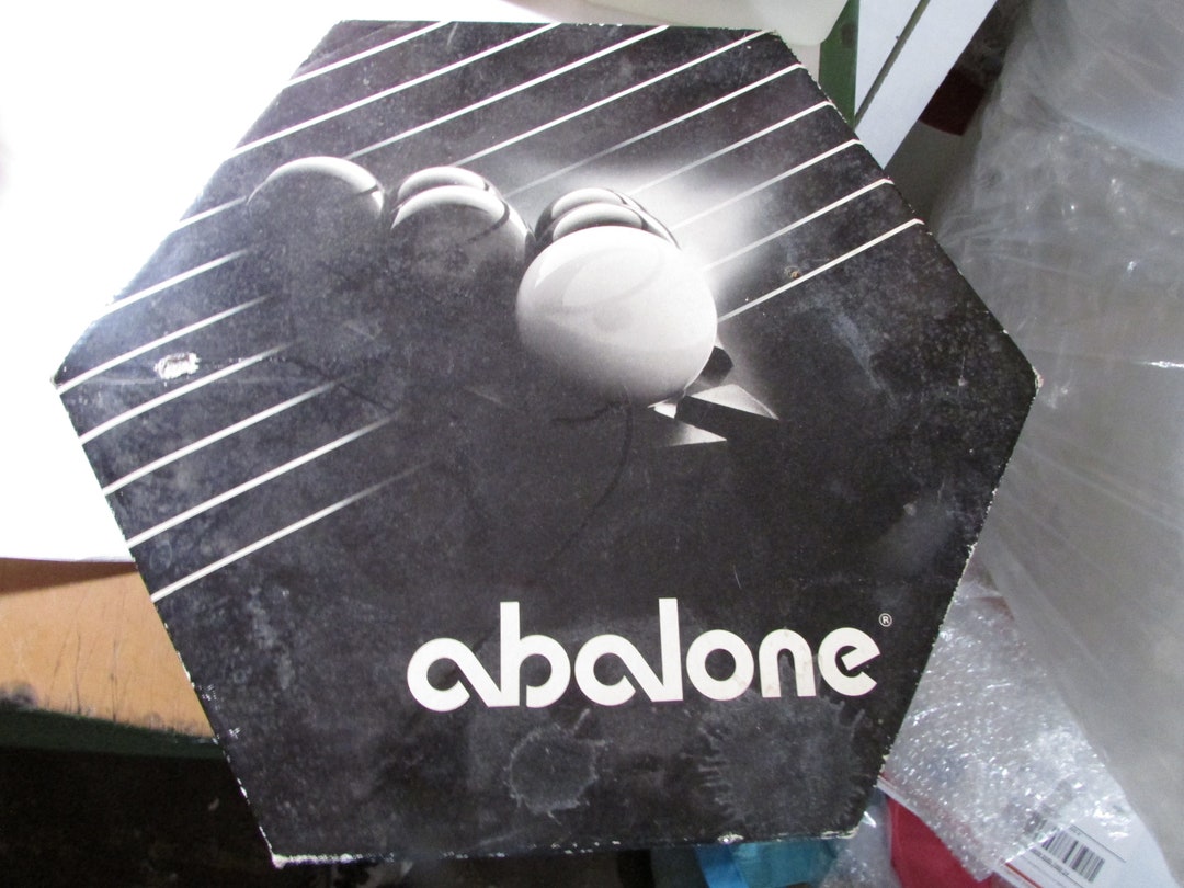 Abalone Marble Strategy Board Game 1990 Complete Black & White Hexagon ...