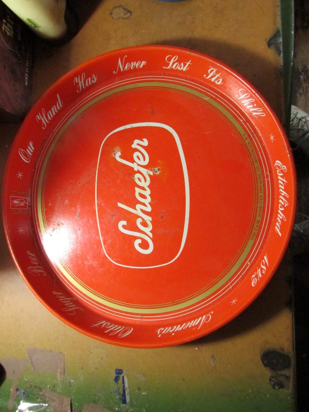 Vintage Schaefer Beer Serving Tray Metal Tin Advertising 12 Inch Free ...