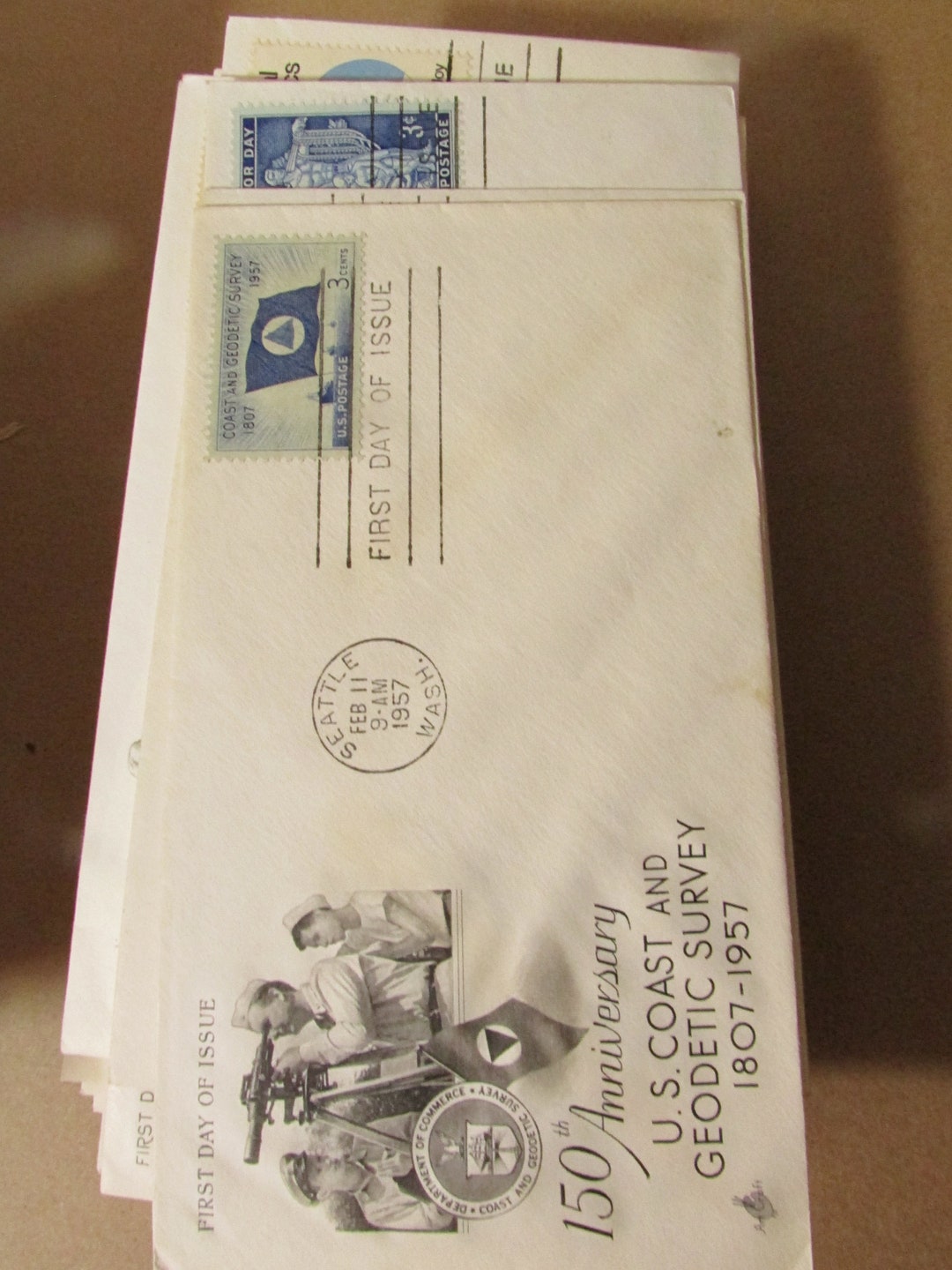 First Day of Issue Cover Stamp Feb 11 1957 150th Anniversary US Coast and Geodetic Survey Free ...