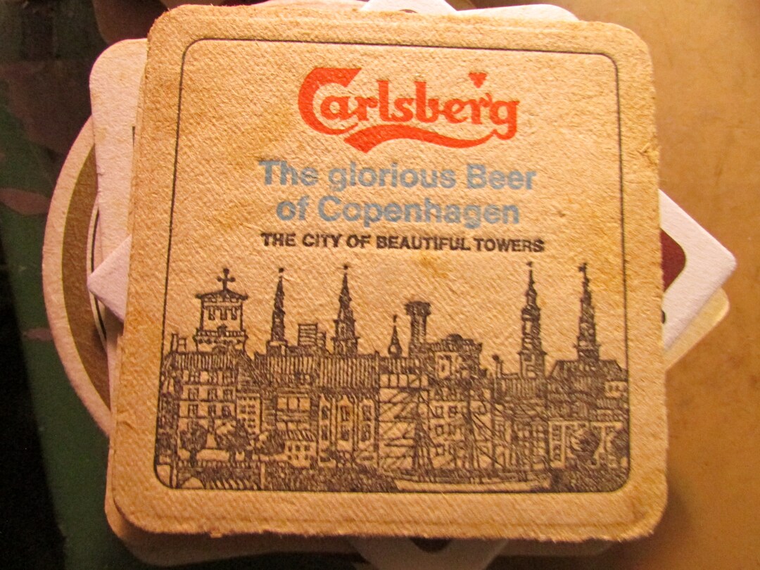Carlsberg the Glorious Beer of Copenhagen Beer Coaster Barroom Man Cave ...