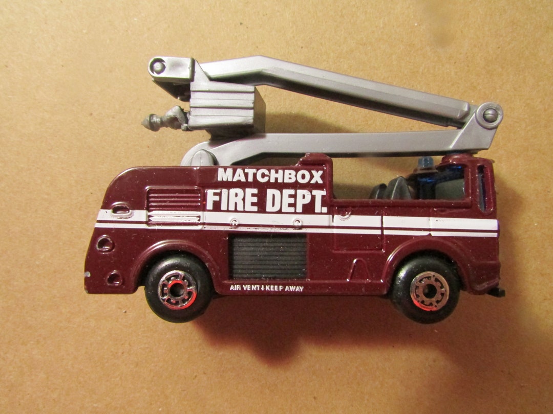Matchbox Snorkel Fire Truck Matchbox Fire Dept Maroon 1/64 Die Cast ...