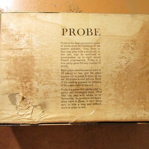 Vintage Probe Game of Words 1964 Board Game Parker Brothers Complete ...