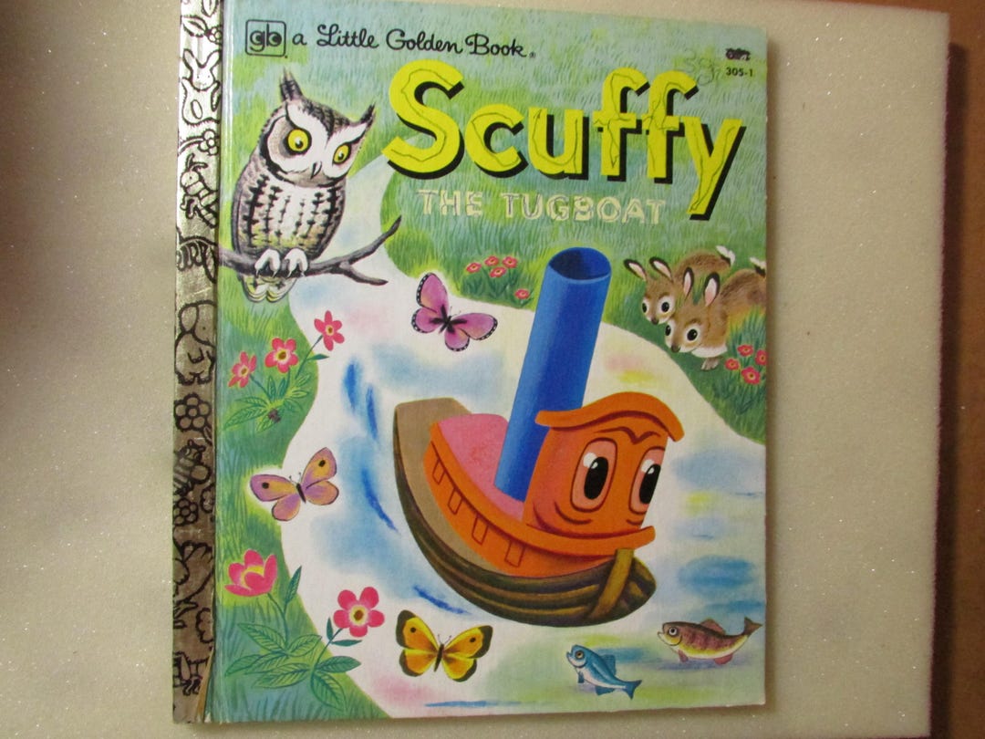 A Little Golden Book Scuffy the Tugboat Board Book Free USA Shipping - Etsy