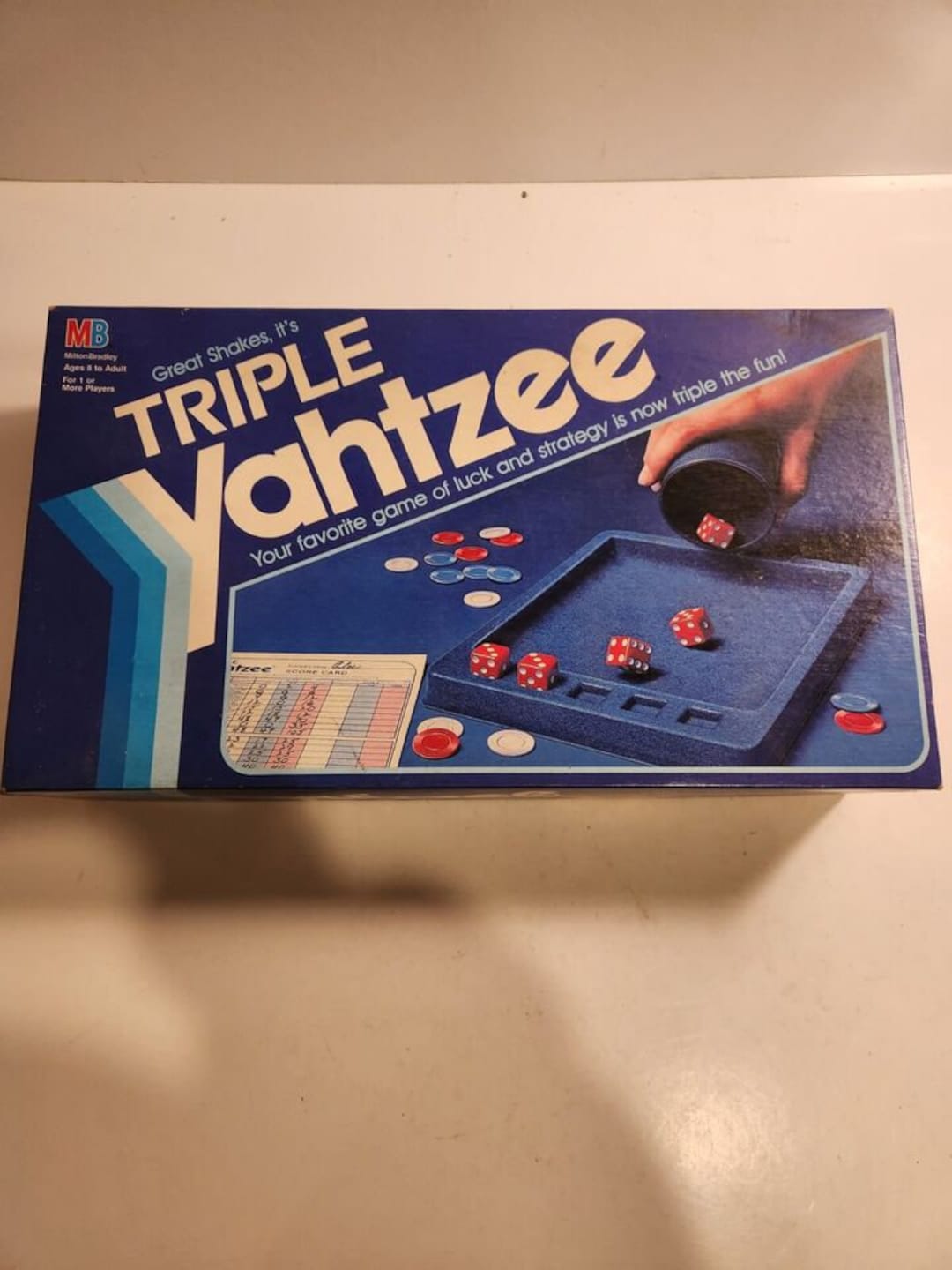 Vintage Triple Yahtzee Game Milton Bradley 1982 Complete Free USA ...