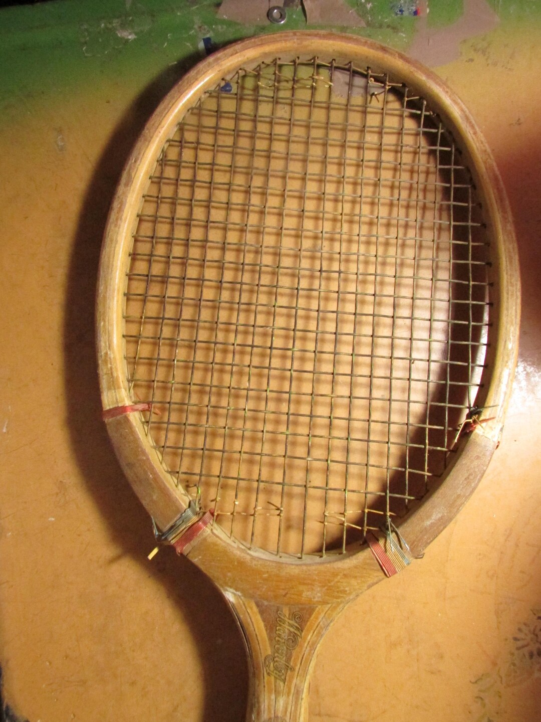 Antique Vintage Harry C Lee Tennis Wood Racquet Tennis Racket Free USA ...