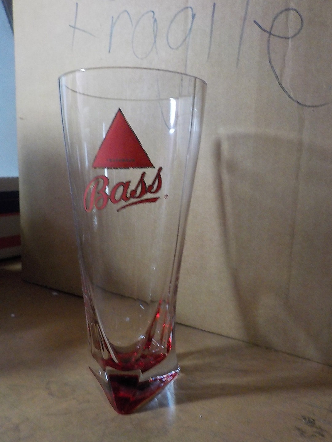 Vintage Bass Beer Glass Red Triangle Base Mint Free USA - Etsy