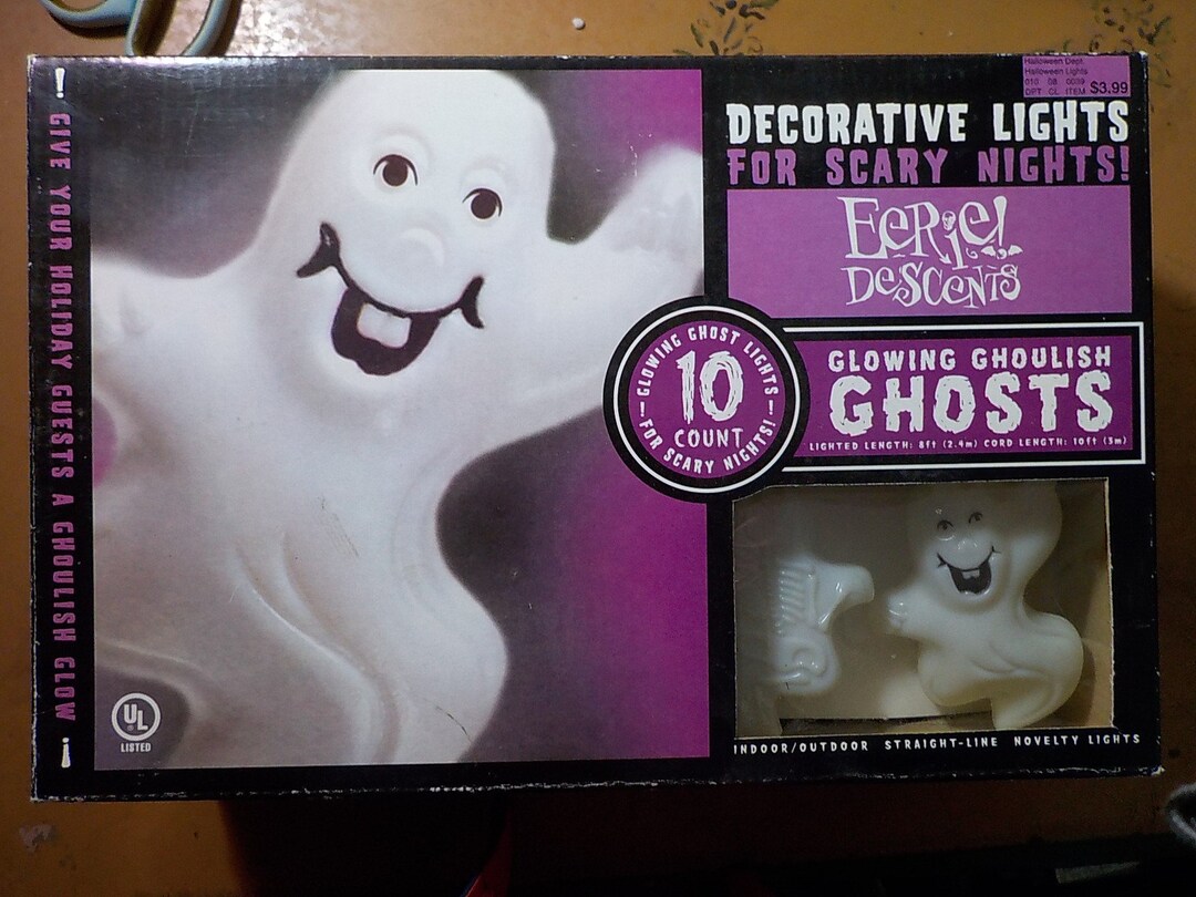 Decorative Lights for Scary Nights Glowing Ghoulish Ghosts Set Eeriel ...